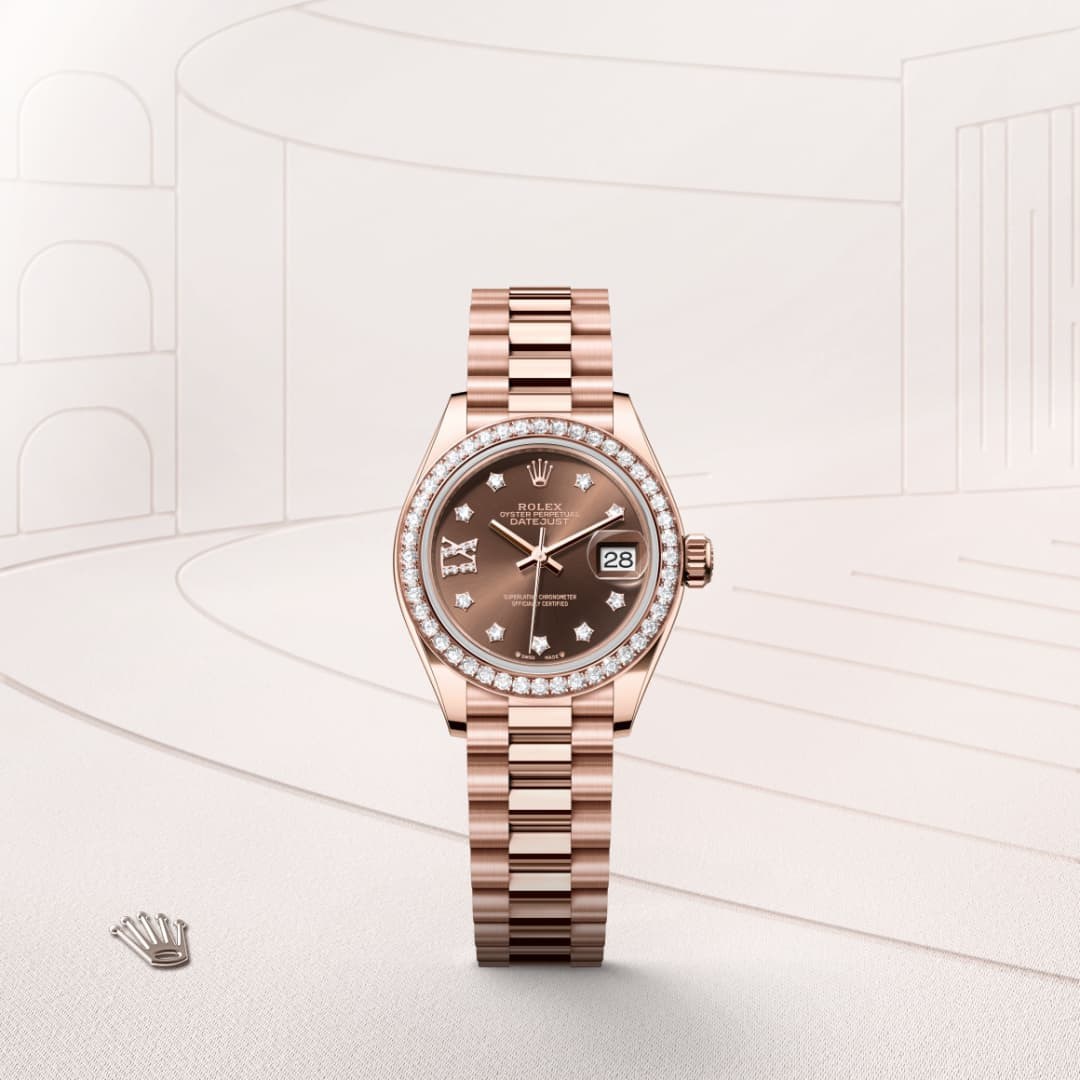 Rolex Lady-Datejust 18 kt Everose gold, M279135RBR-0001